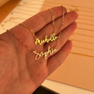 14k Solid Gold Name Necklace , Personalized Name Necklace , Gold Name ...