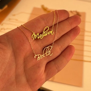 14k Solid Gold Name Necklace , Personalized Name Necklace , Gold Name ...