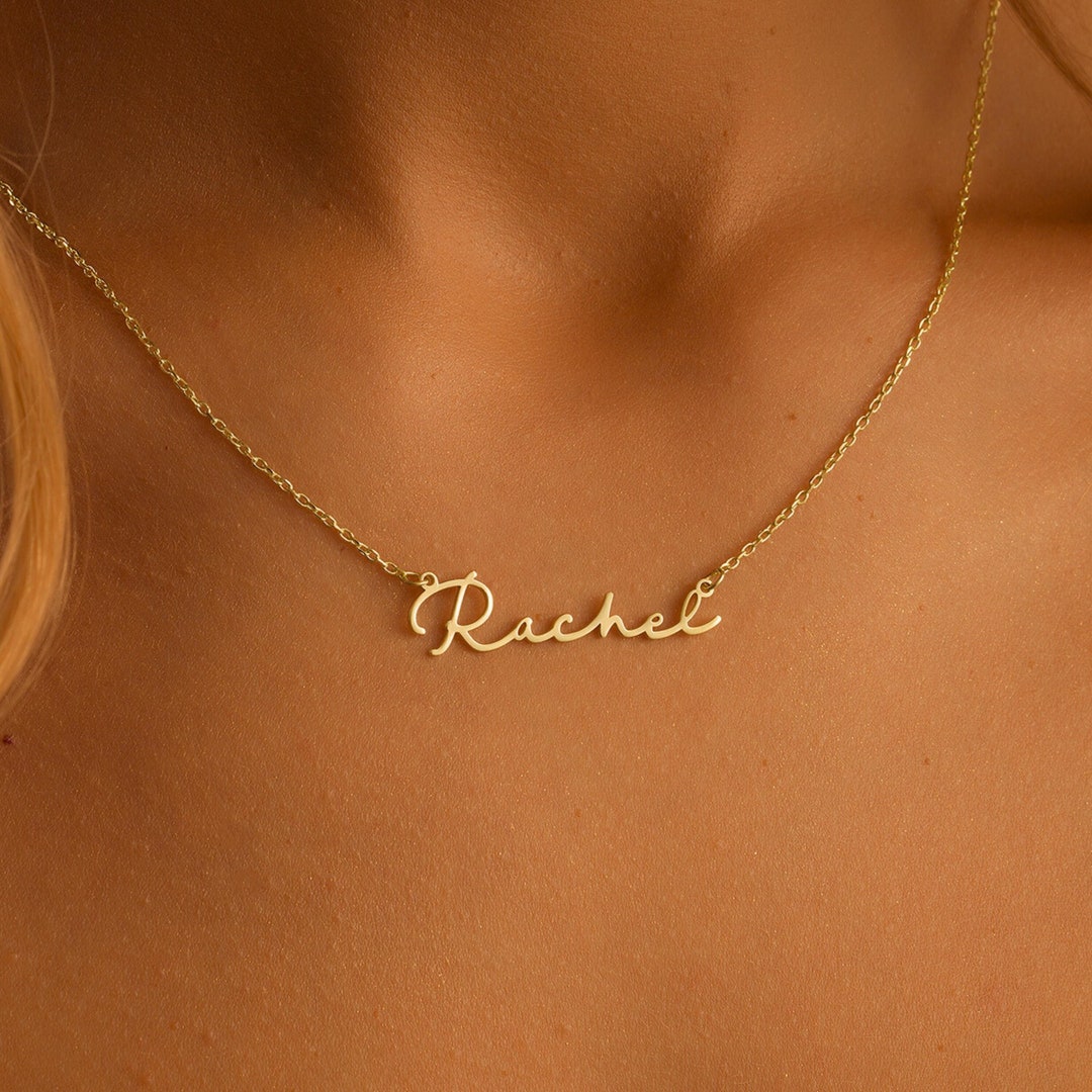 14k Gold Personalized Name Necklace Custom Name Jewelry Christmas