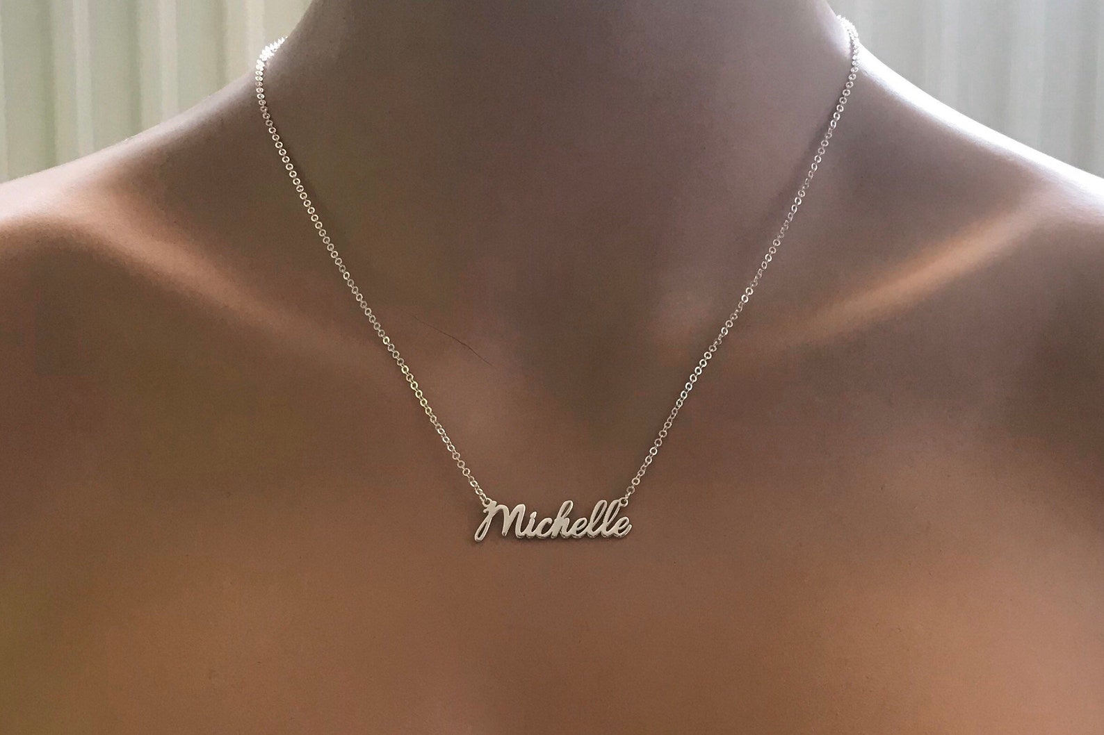Sterling Silver Name Necklace personalized Name Necklace - Etsy