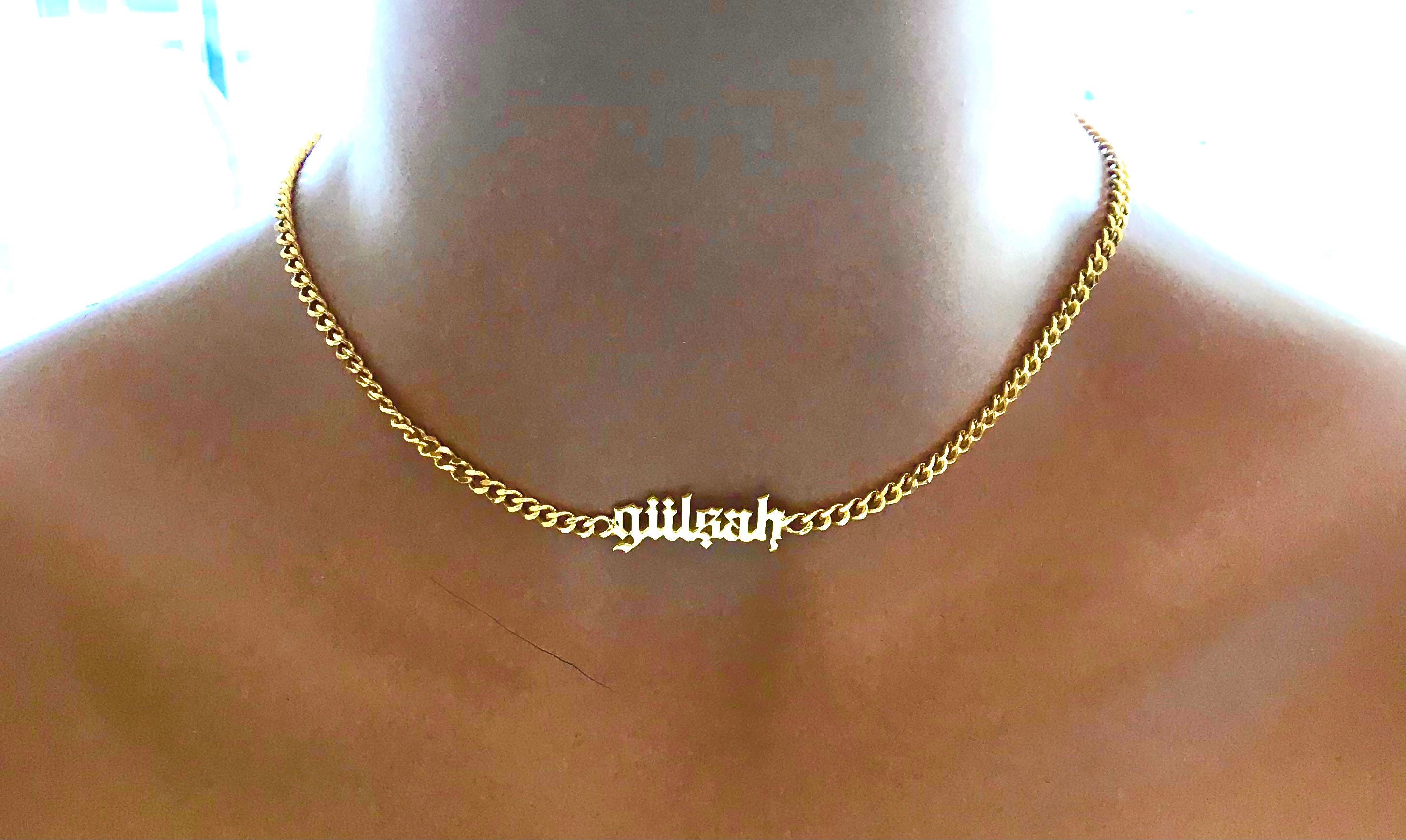Custom Name Necklace With Bold Curb Chain Custom Name - Etsy