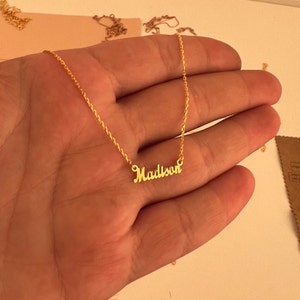 14k Solid Gold Name Necklace , Personalized Name Necklace , Gold Name ...