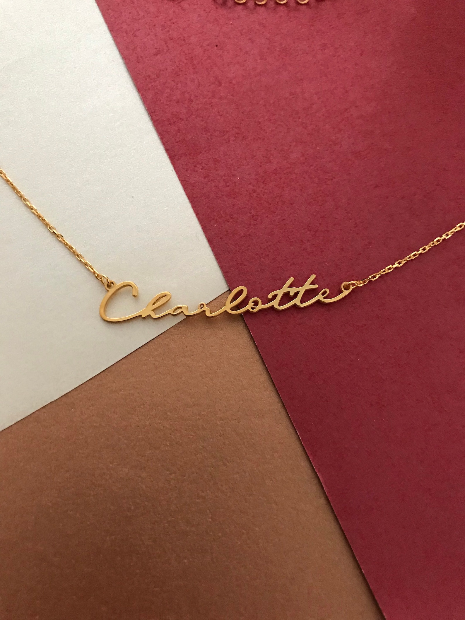14k Solid Gold Name Necklace Gold Name Necklace Dainty | Etsy