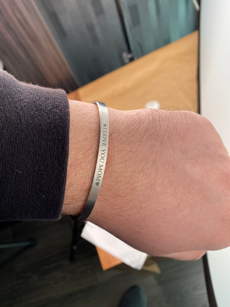 Stainless Steel Cuff Bracelet - Adjustable Cuff Bracelet- Personalized ...