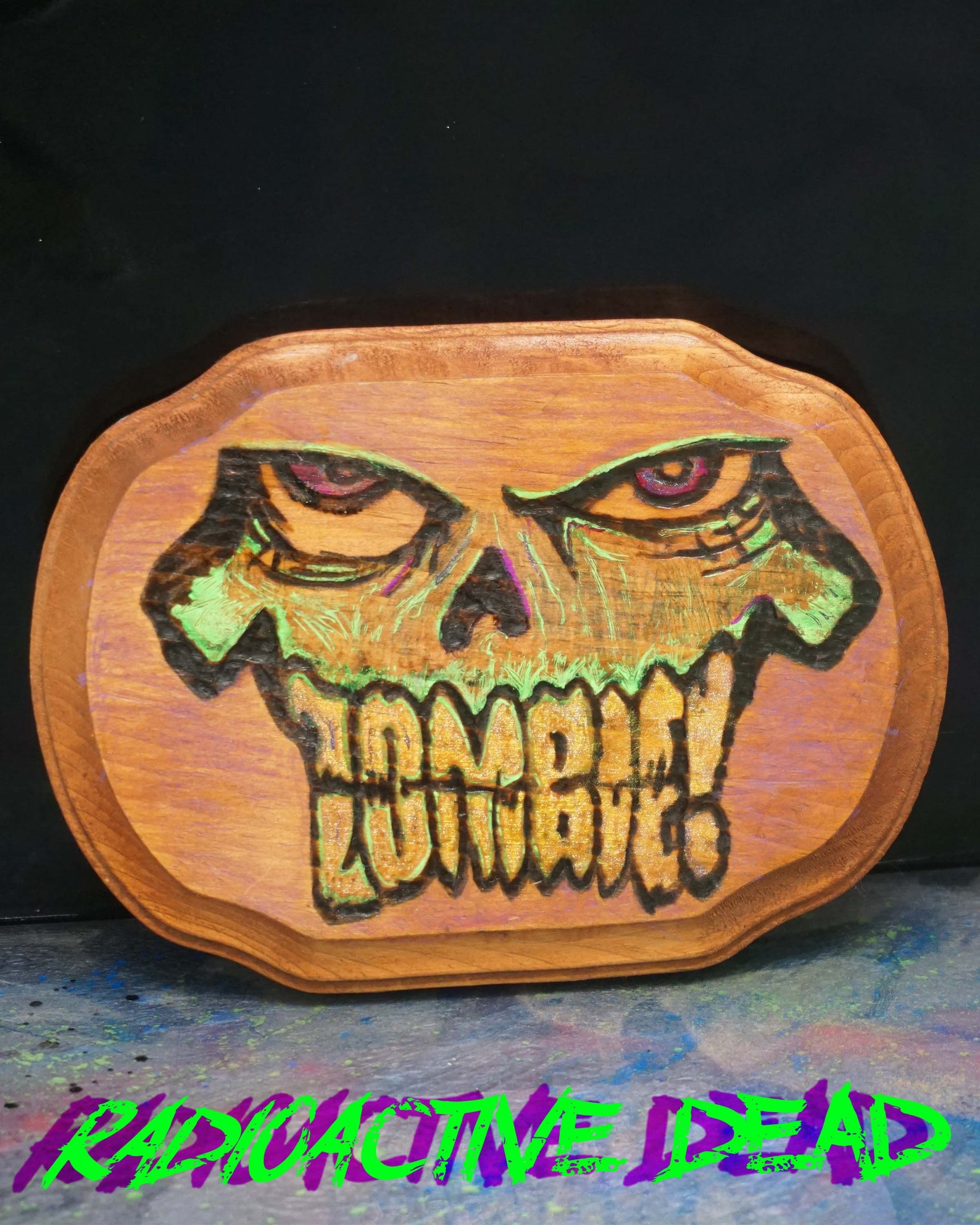 Neon Scream Zombie Face With Grillz Black Light Reactive - Etsy