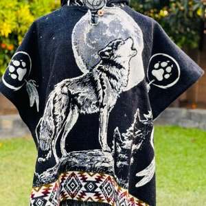 Native Youth Size Alpaca Poncho Unisex, Artesian Cape.wolf Alpaca ...