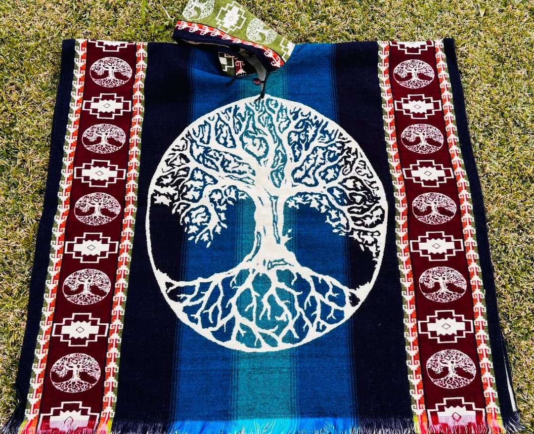 Tree of Life Alpaca Poncho-hobo Poncho-unisex-one Size - Etsy