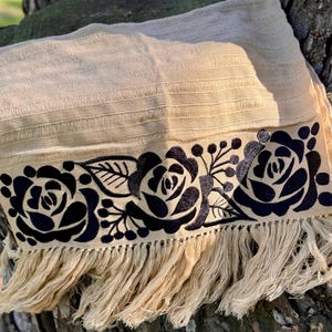 Mexican Rebozo, Mexican Shawl Wrap, Rebozo Bordado, Embroidered Rebozo ...