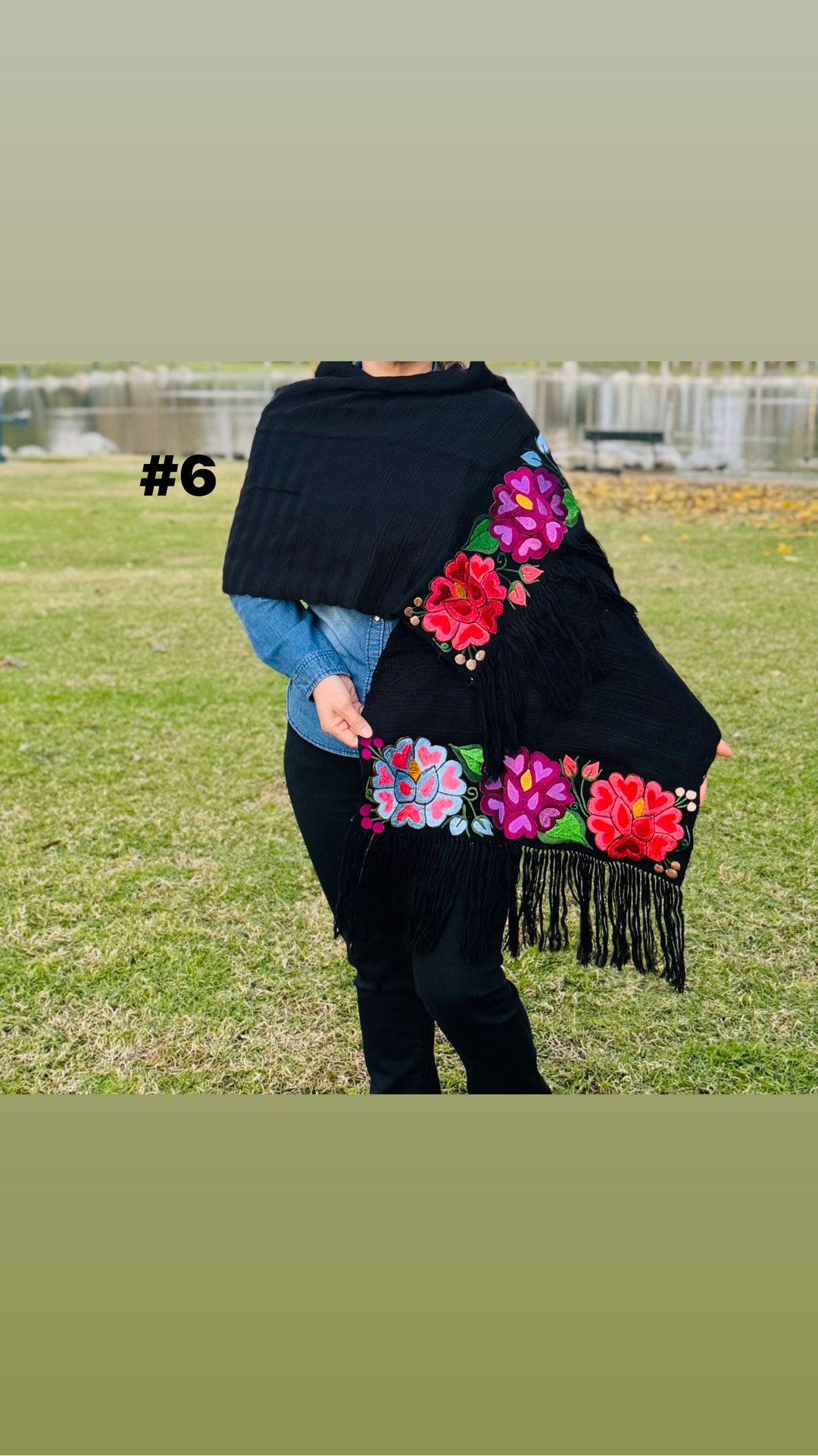 Mexican Rebozo, Mexican Shawl Wrap, Rebozo Bordado, Embroidered Rebozo ...