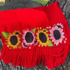 Mexican Rebozo, Mexican Shawl Wrap, Rebozo Bordado, Embroidered Rebozo ...