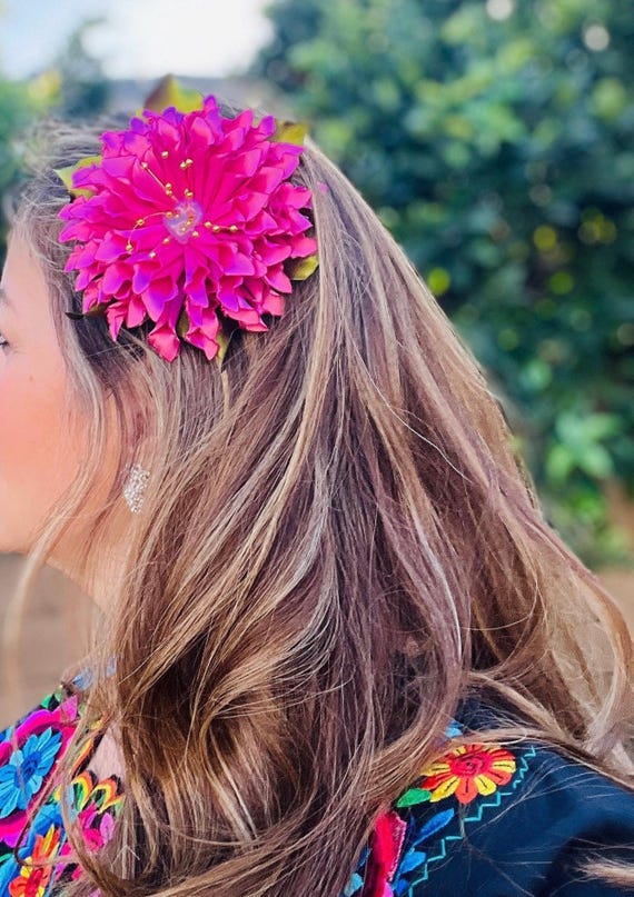 Traditional Mexican Flower Headpiece women Flower Headpiece Mexican Accessories quinceanera Floral Hair Clip. Etsy