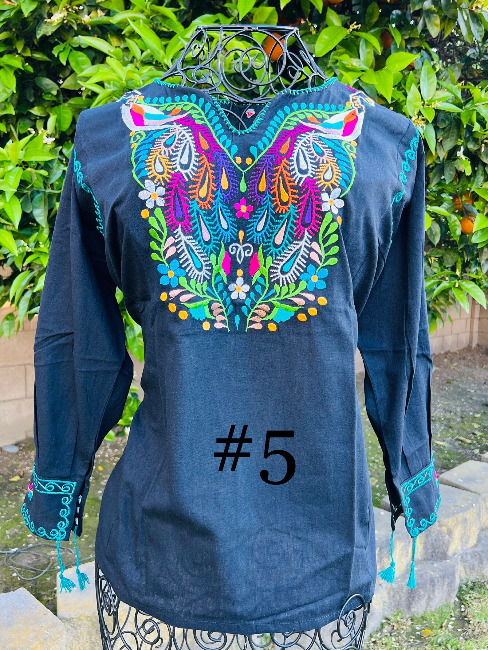 Peacock Embroidery Mexican Blouse Size Xlarge Long Sleeve - Etsy