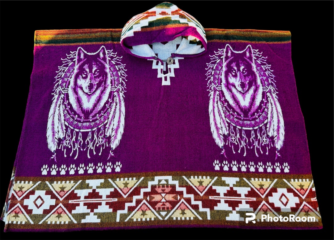 Native Kids Size Alpaca Poncho Unisex Artesian Cape.wolfs - Etsy