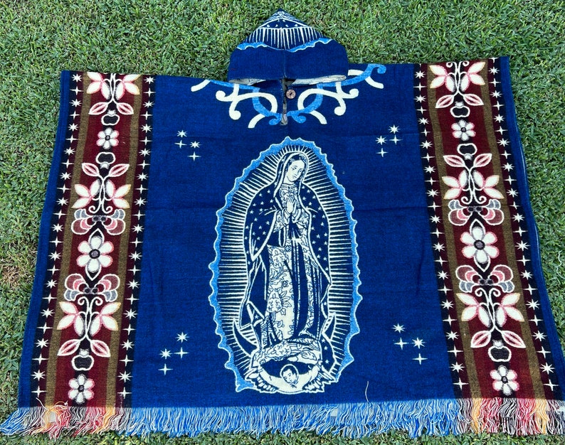 Virgin Mary of Guadalupe Alpaca Wool Poncho Artisan Poncho - Etsy