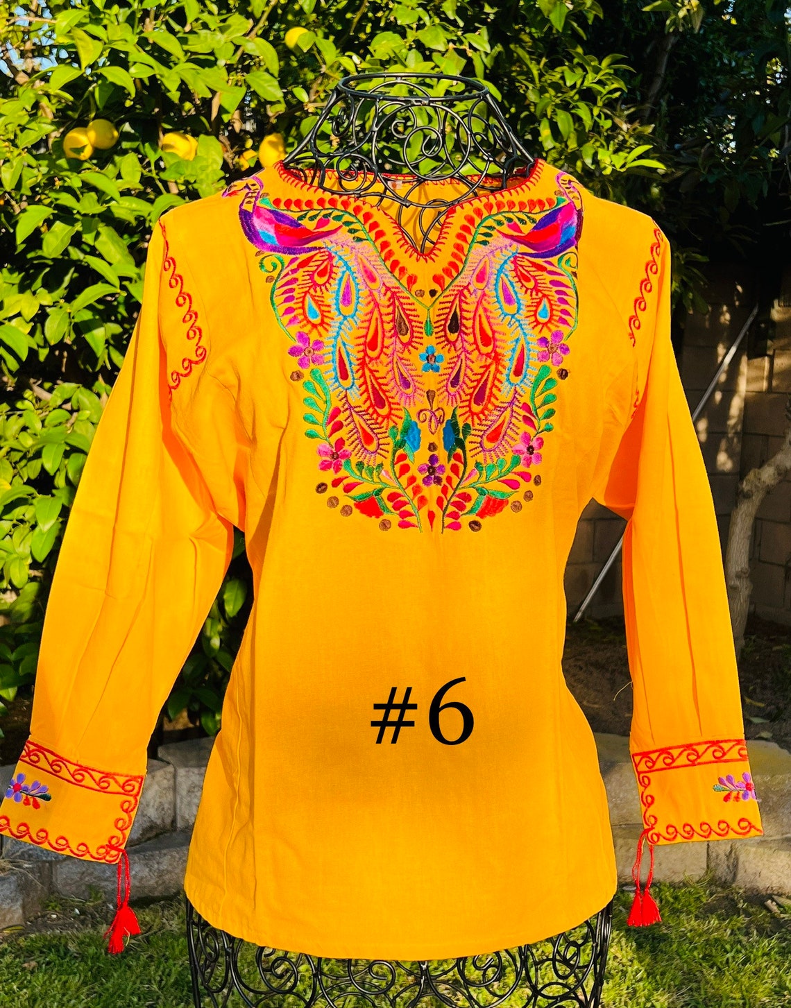 Peacock Embroidery Mexican Blouse Size Xlarge Long Sleeve - Etsy