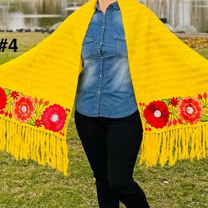 Mexican Rebozo, Mexican Shawl Wrap, Rebozo Bordado, Embroidered Rebozo ...