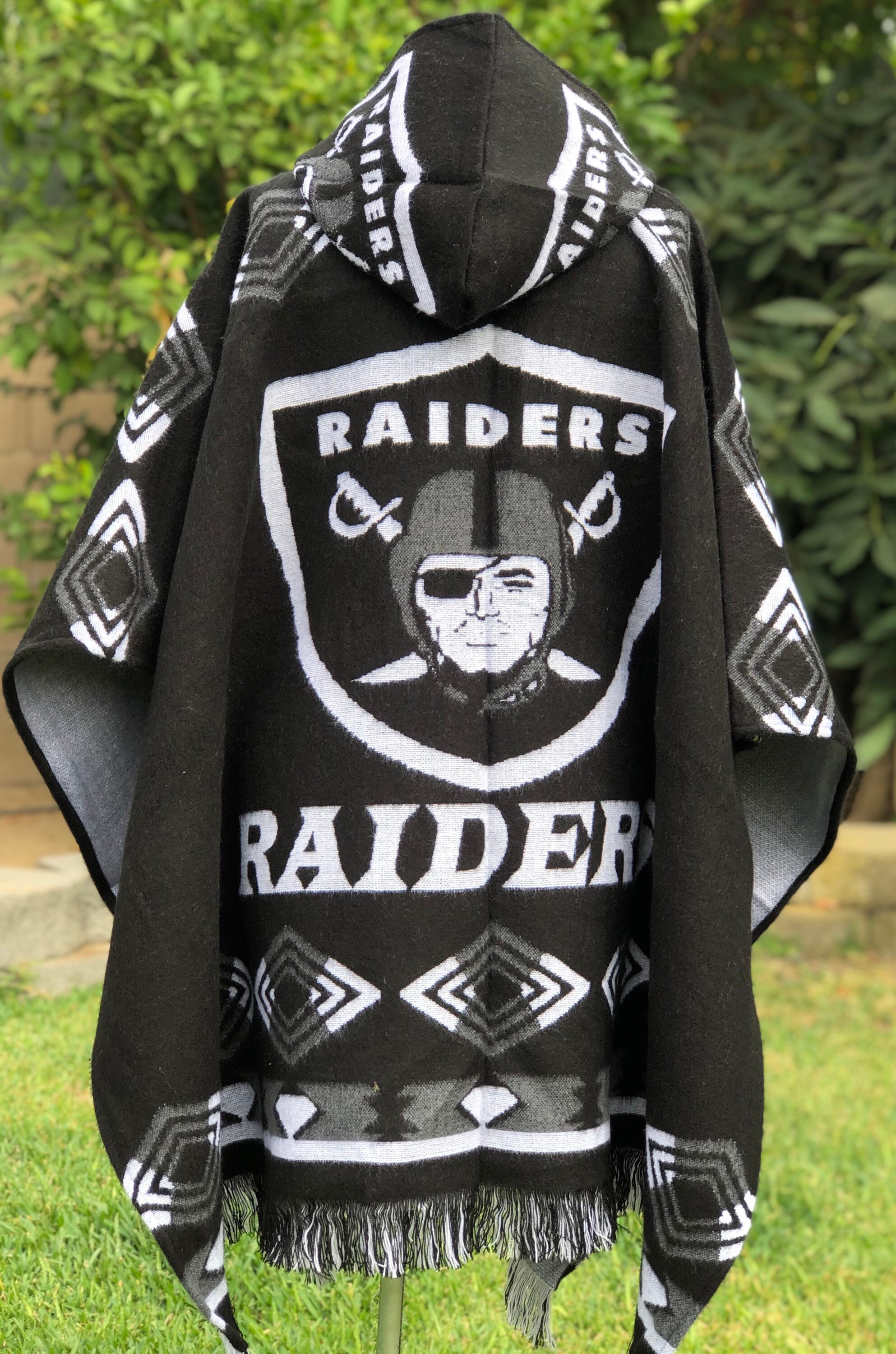 Raiders Alpaca Wool Poncho Unisex Oakland Raiders Artesian | Etsy