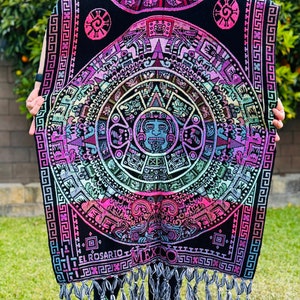 Mexican Aztec Mayan Poncho, Colorful Winter Shawl, Beautifully Designed ...