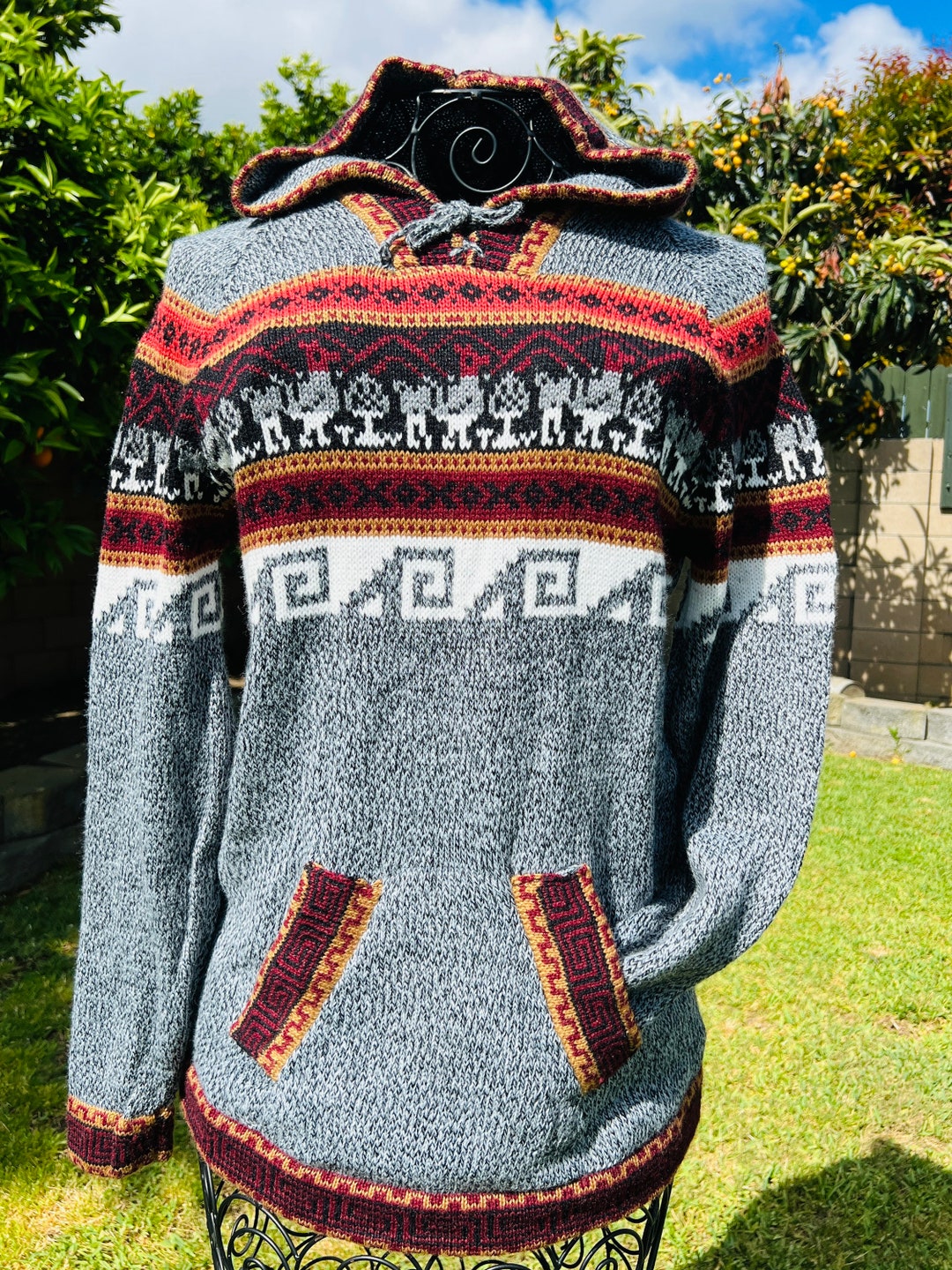 Womens Alpaca Wool Pullover Sweater, Very Soft and Cozy With Front ...