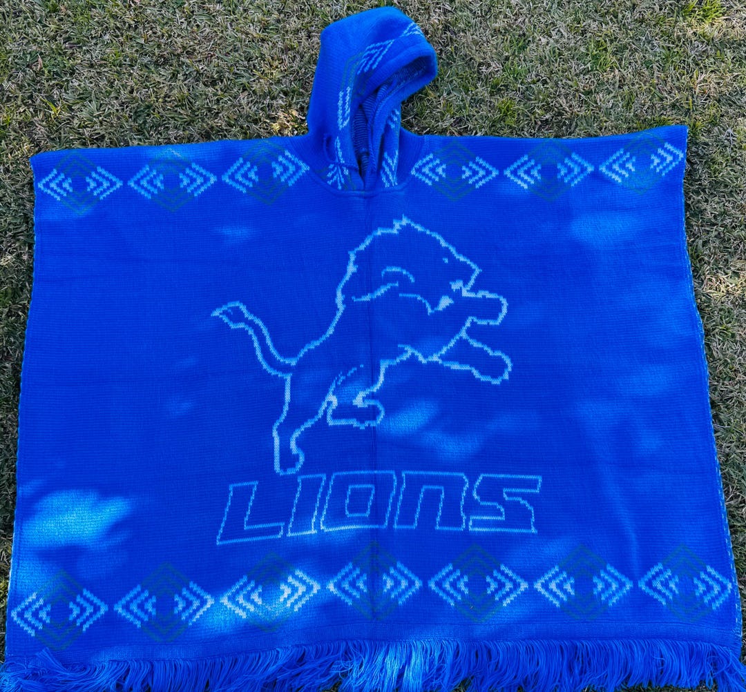 Lions Alpaca Poncho, Football Poncho,hooded, Unisex. - Etsy