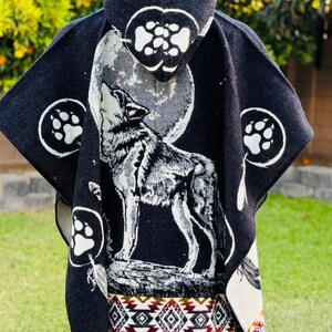 Native Youth Size Alpaca Poncho Unisex, Artesian Cape.wolf Alpaca ...