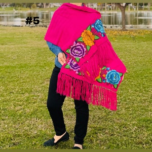 Mexican Rebozo, Mexican Shawl Wrap, Rebozo Bordado, Embroidered Rebozo ...