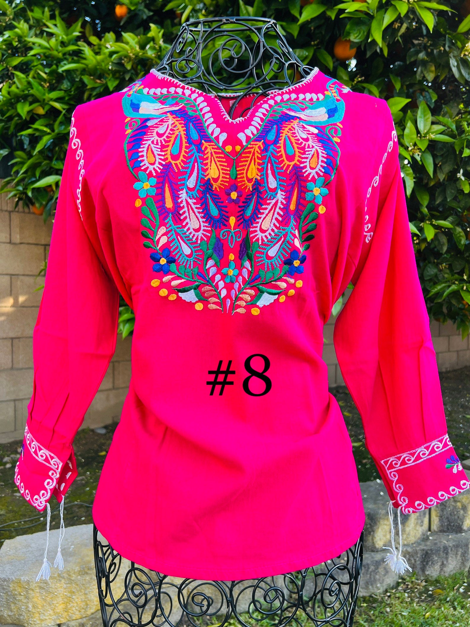 Peacock Embroidery Mexican Blouse Size Xlarge Long Sleeve - Etsy