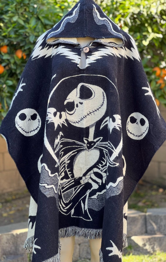 The Nightmare Before Christmas Poncho. Handcrafted Alpaca Wool - Etsy