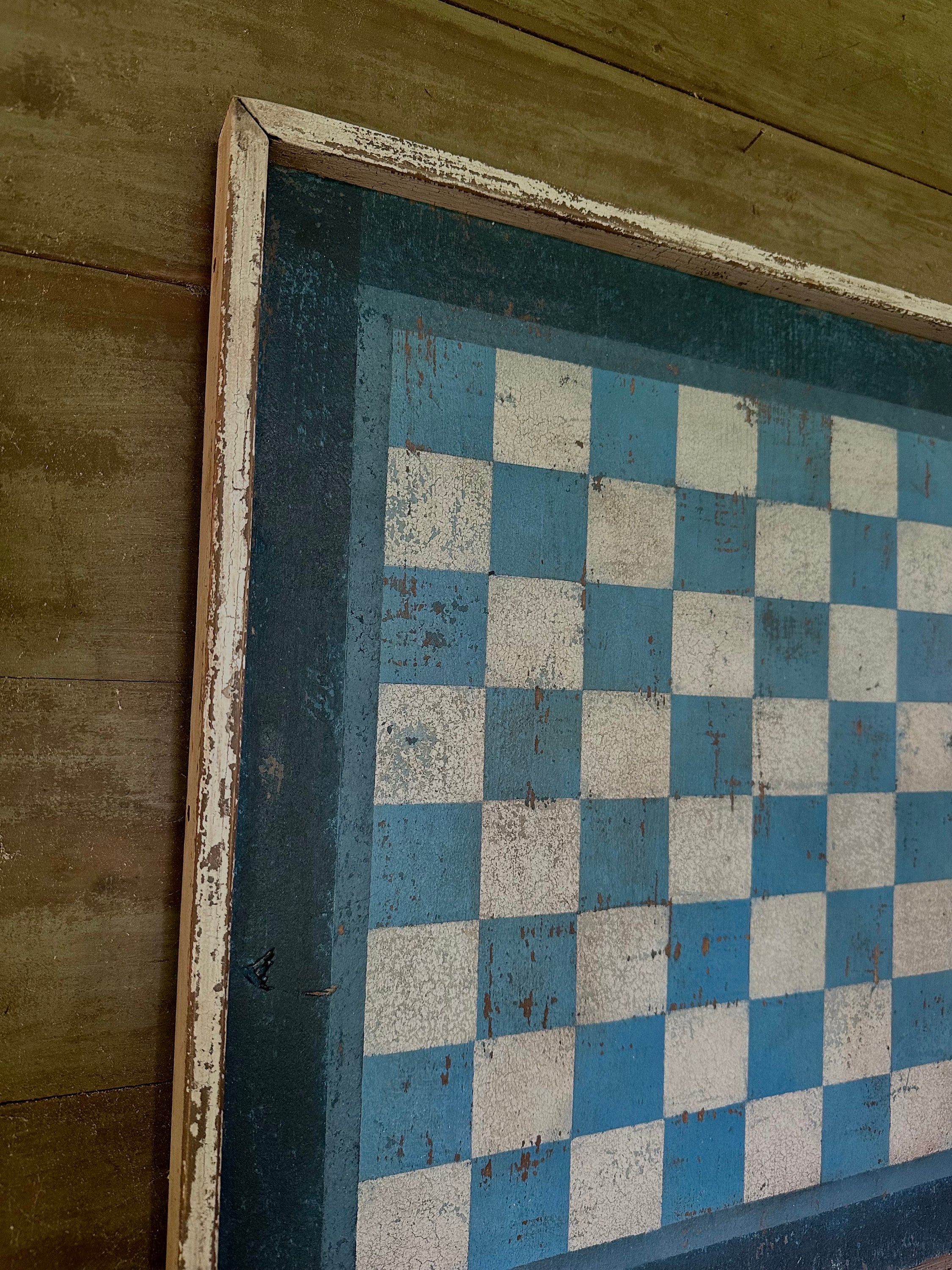 Primitive Blue Checkers Board - Etsy