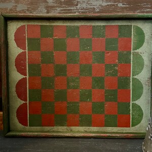Antique Inspired Red and Green Checkerboard - Etsy