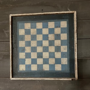 Primitive Blue Checkers Board - Etsy