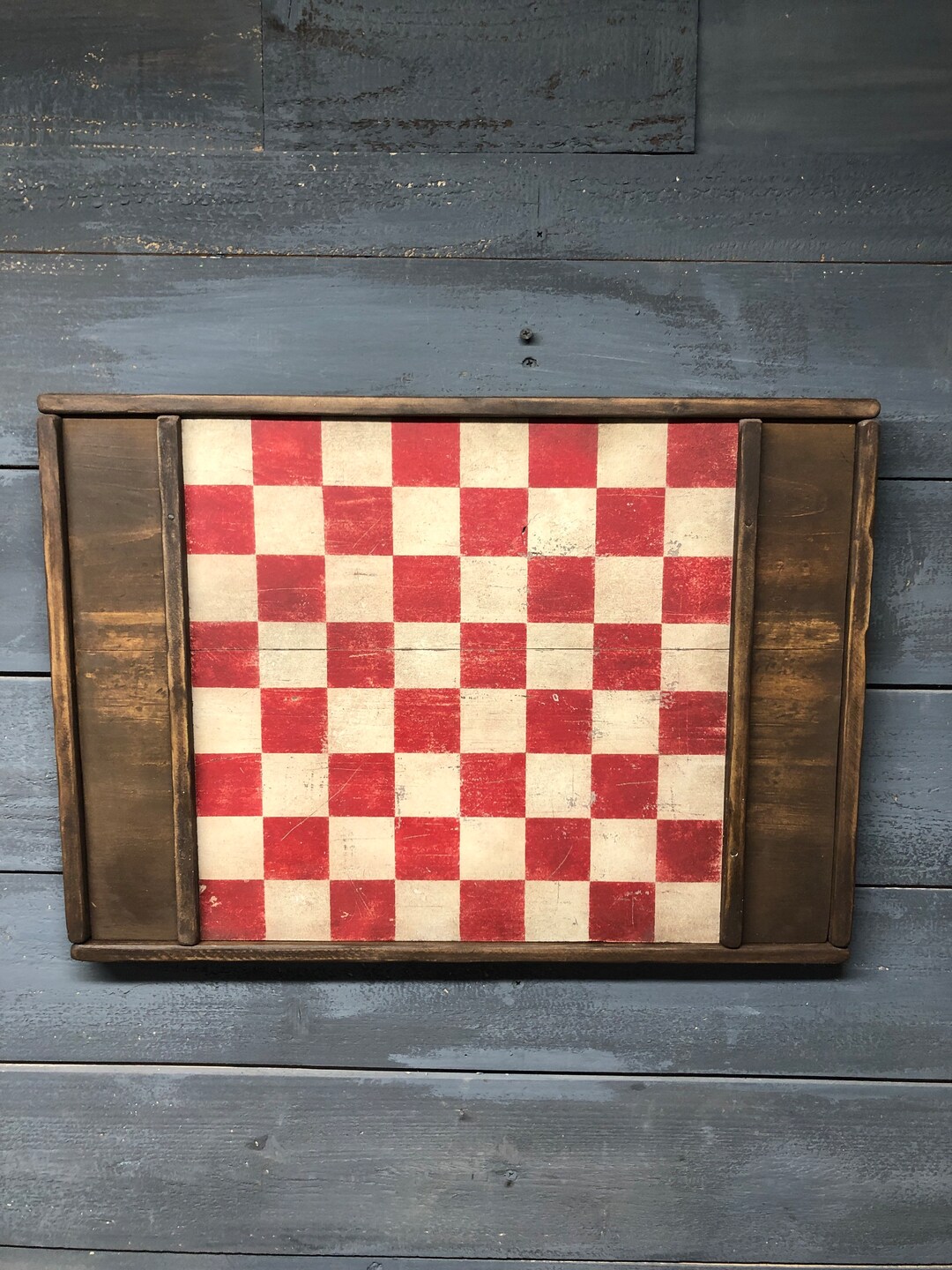 Primitive Checkers Board Red and White - Etsy
