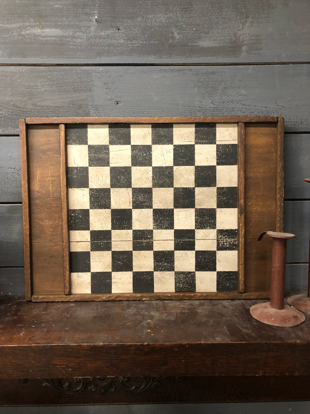 Primitive Checkers Board - Etsy
