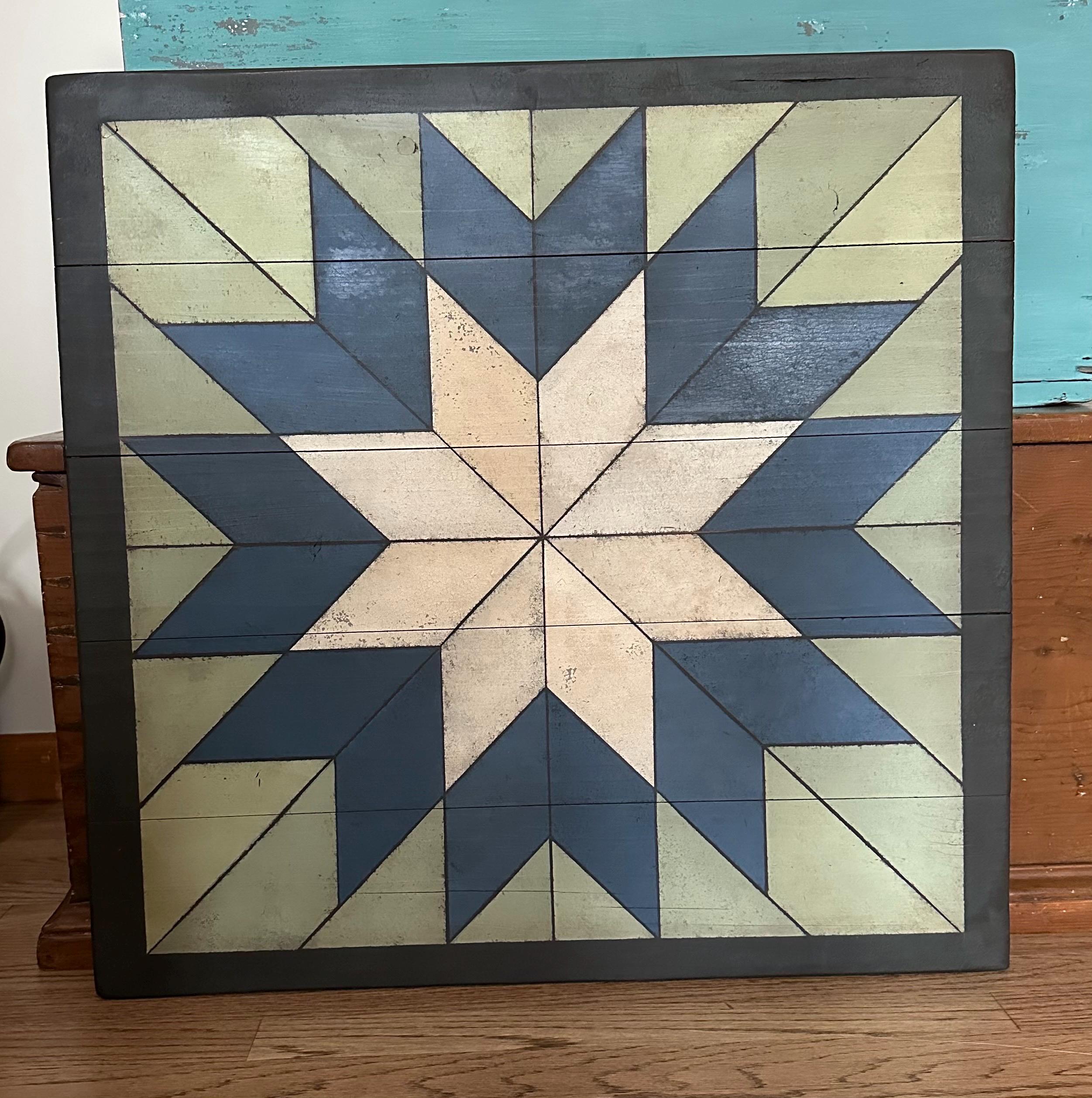 Indoor Barn Quilt - Denim and Sage Star - Etsy