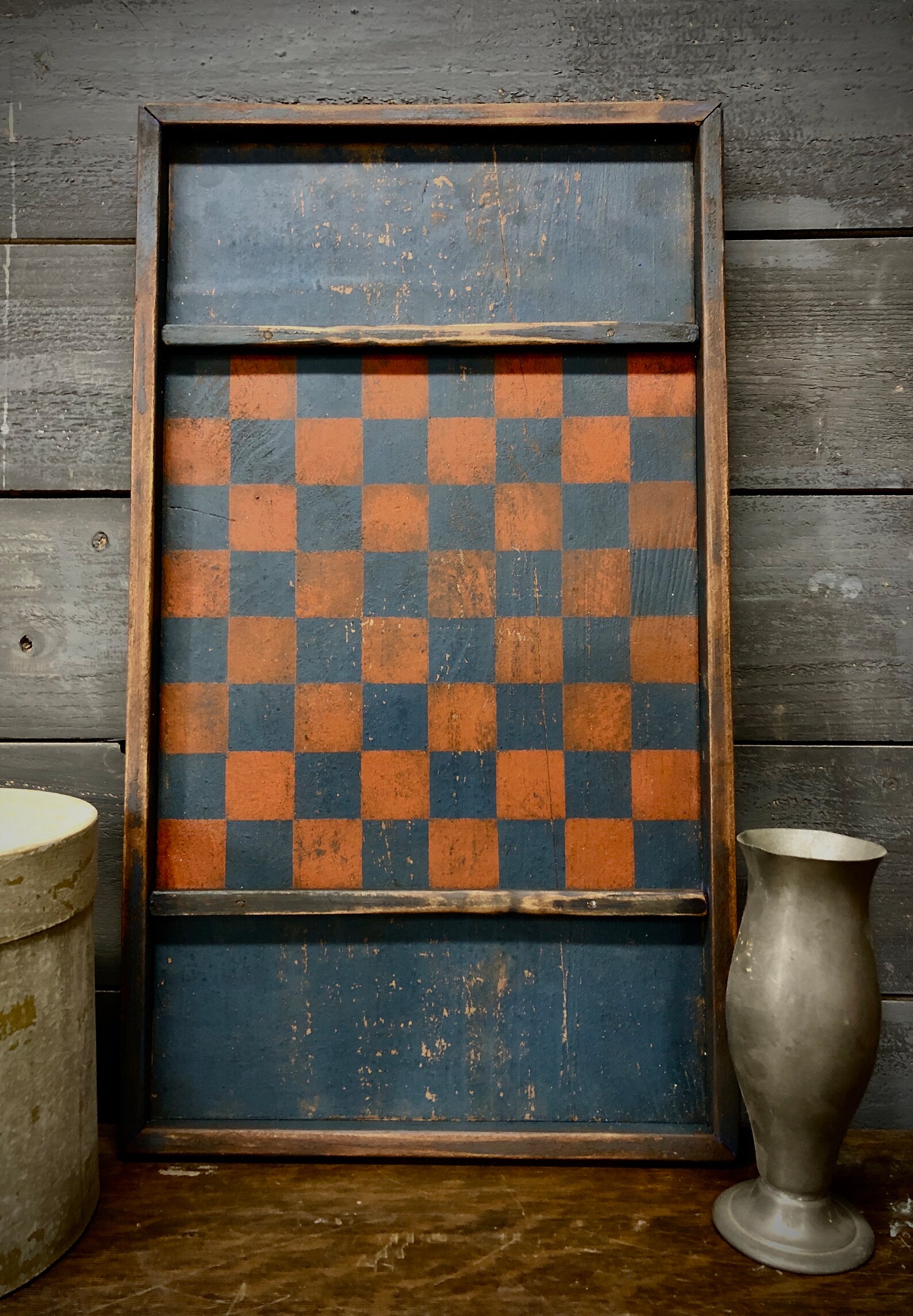 Bittersweet and Denim Checkerboard - 12” by 21” - Etsy
