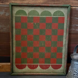 Antique Inspired Red and Green Checkerboard - Etsy