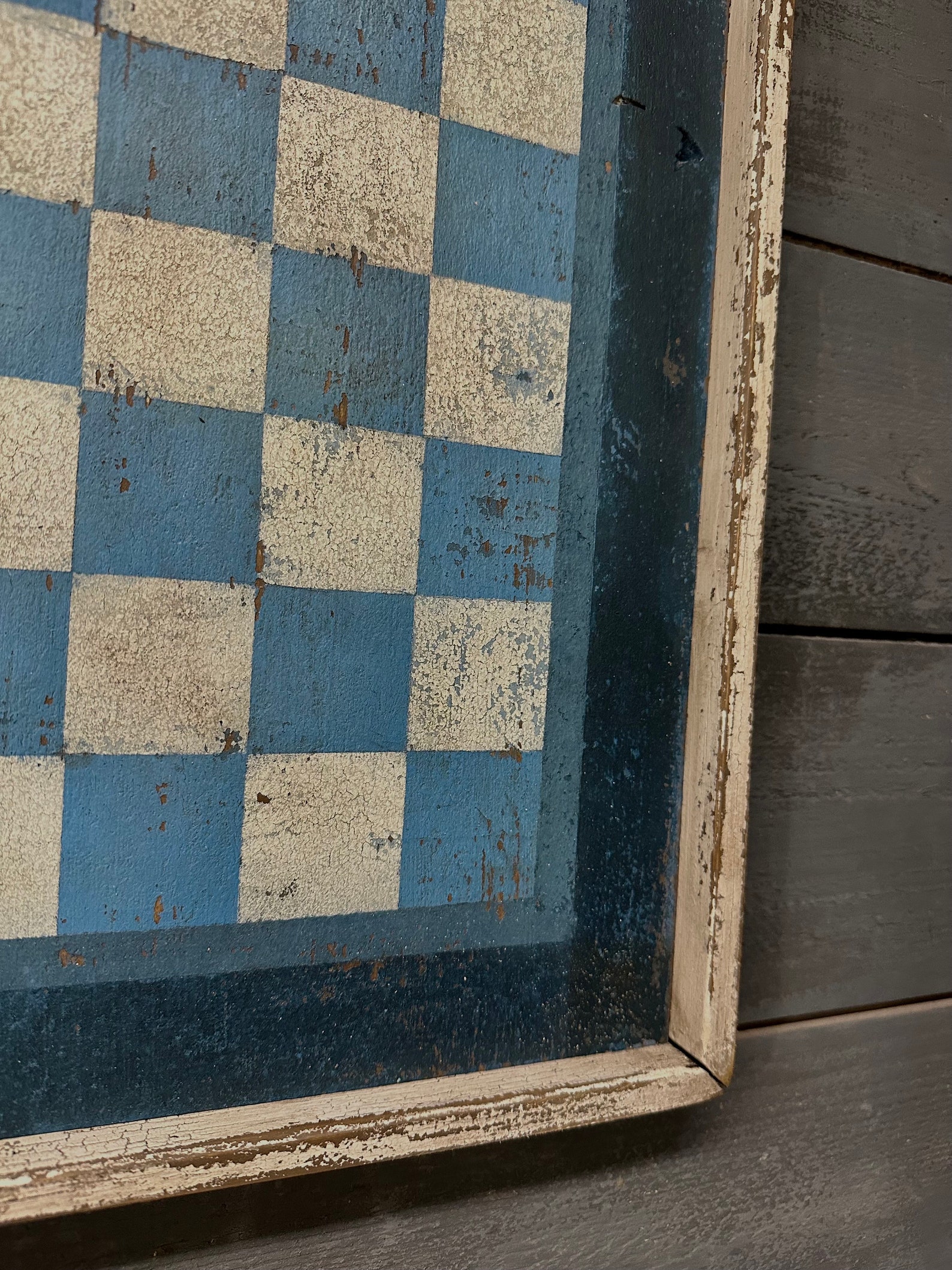 Primitive Blue Checkers Board - Etsy