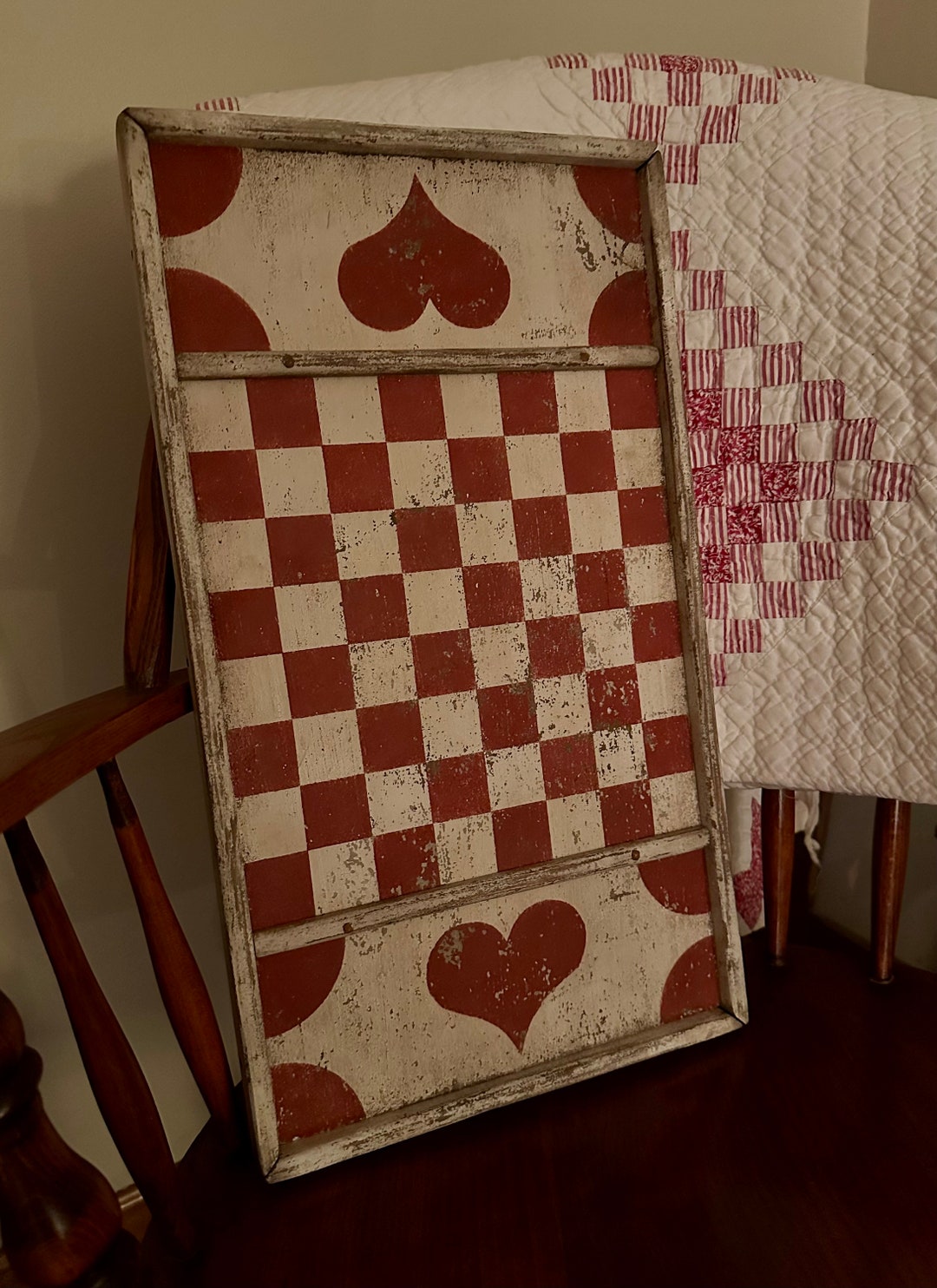 Valentine Checkers Board 12” X 21” - Etsy