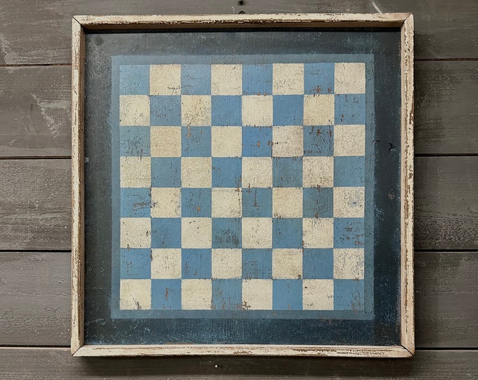 Primitive Blue Checkers Board - Etsy