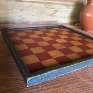 Primitive Mustard Cranberry and Blue Checkers Board - Etsy