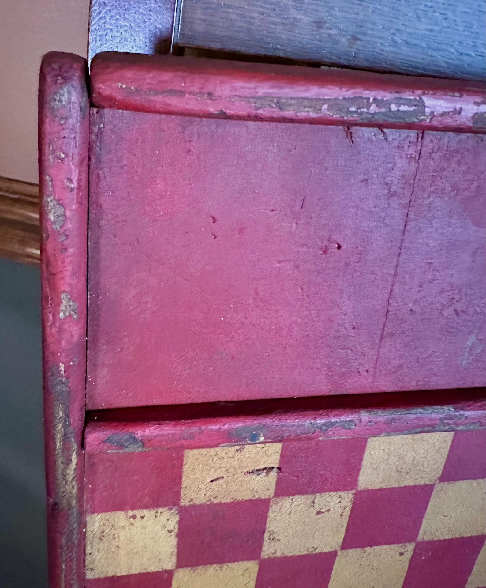 Olde Red and Mustard Early Style Checkers Board 12” X 23” - Etsy