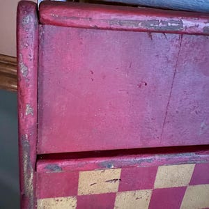 Olde Red and Mustard Early Style Checkers Board 12” X 23” - Etsy