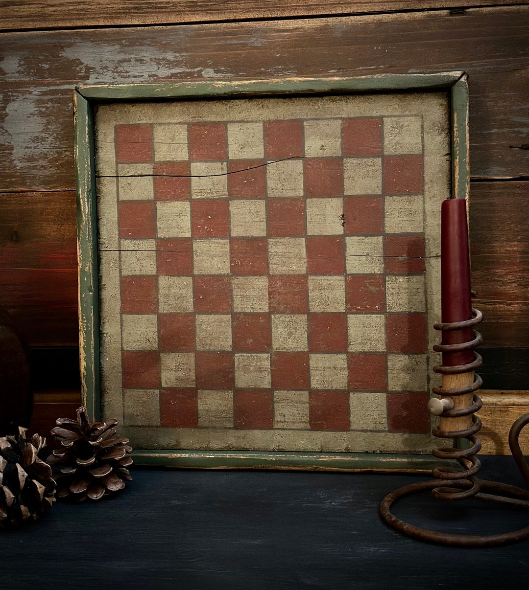 Vintage Green Checkerboard two Sizes Available - Etsy