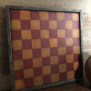 Primitive Mustard Cranberry and Blue Checkers Board - Etsy