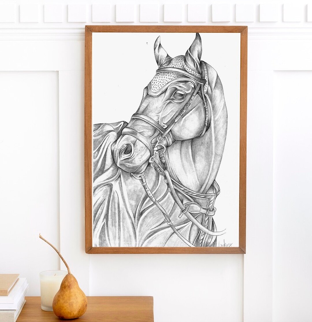Custom Horse Illustrations Pet Portrait Personalised Horse - Etsy