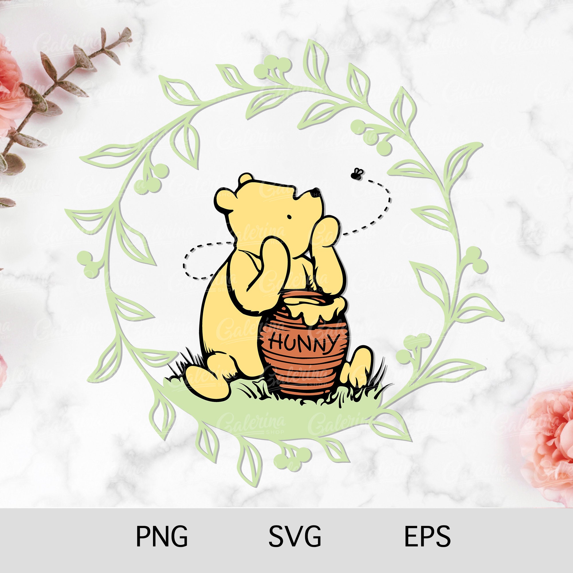Winnie the Pooh SVG Bundle: Classic Pooh Baby Shower PNG Designs ...