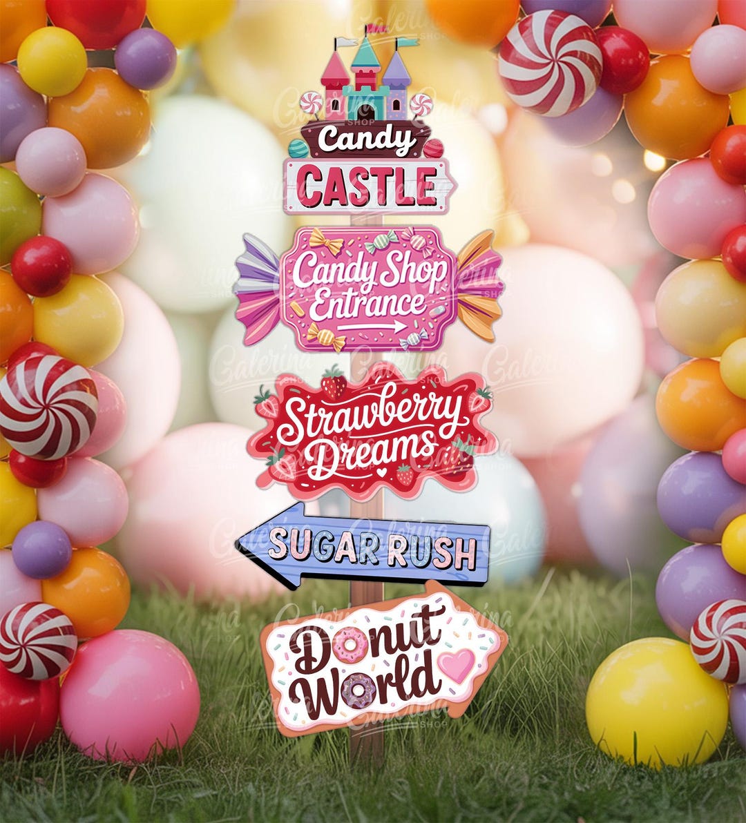 Printable Candy Land Party Signage Set, Directional Signs Sweet One ...