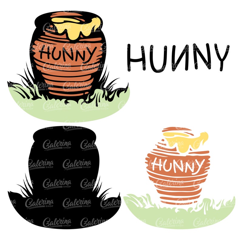 Winnie the Pooh Hunny Pot SVG: Honey PNG Clipart, Cricut Cut File ...