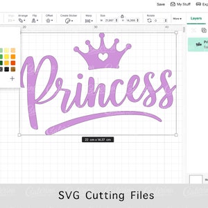 Princess Svg Png Pink Princess Sing Svg Princess Crown Svg Nursery ...