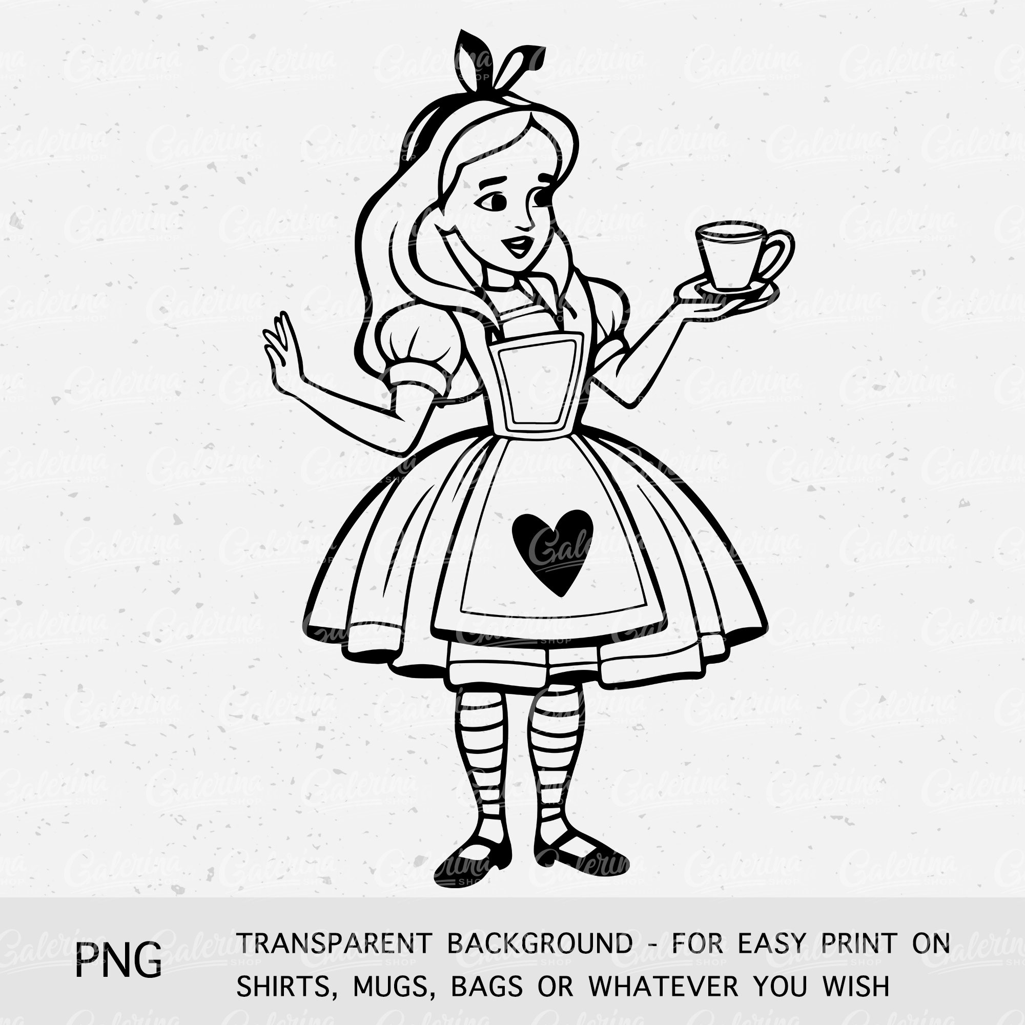 Alice in Wonderland Svg, Clipart, Bundle of 25 Cricut, Silhouette ...